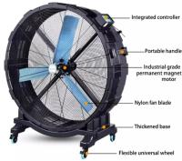 China Removable 2M Portable Industrial Fan 400W-600W with 25,000-38,000 m³/h Airflow for Warehousing and Manufacturing for sale