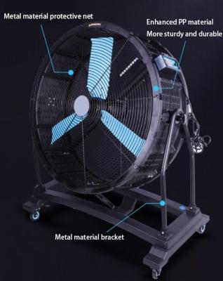China 1.5m & 2m Industrial Mobile Fan with 38,000 m³/h Airflow and 600W Power Consumption for sale