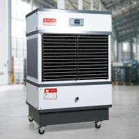 China Industrial Evaporative Cooler 25000 CFM Galvanized Steel 220V 3.0kw Wet Curtain Remote Control for sale