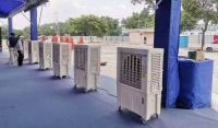 China Electric Portable Water Evaporative Air Cooler 6800m3/h Floor Standing 220V Motor Pump Bearing Engine for Hotels for sale