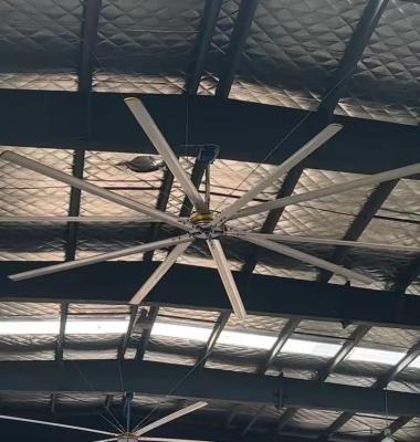 China Industrial HVLS Ceiling Fan 24ft 6 Blades 220V 1500W PMSM Motor for Warehouse Workshop for sale