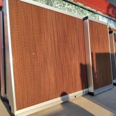 China Evaporative Cooling Pad 7090 Cellulose Paper Wet Curtain 1500x600x100mm for Poultry Farm Greenhouse for sale
