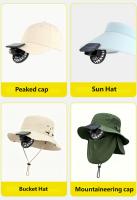 China Dual Power Hat Fan Solar USB Rechargeable Wearable Mini Fan 2000mAh Hands-free Cooling for sale