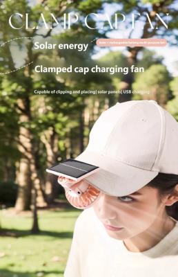 China Dual Power Hat Fan Solar USB Rechargeable Wearable Mini Fan 2000mAh Hands-free Cooling for sale