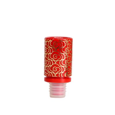 China Custom PET Wine Caps with Stoppers Food Grade 28mm Twist On Gold Foil Stamping for sale