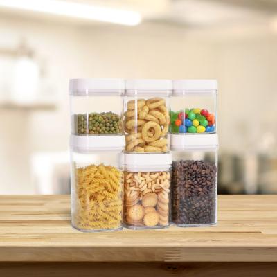China Plastic Food Storage Containers Pop Up Rectangle 1.5L BPA Free Kitchen Organization Box for sale