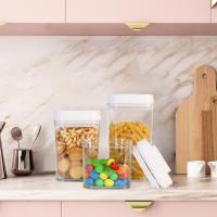 China Plastic Food Storage Containers Pop Up Rectangle 1.5L BPA Free Kitchen Organization Box for sale