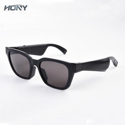 China IPX4 Water Resistance Intelligent Polarized Sunglasses Black Frame Gray Lenses for sale
