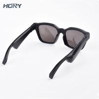 China IPX4 Water Resistance Intelligent Polarized Sunglasses Black Frame Gray Lenses for sale