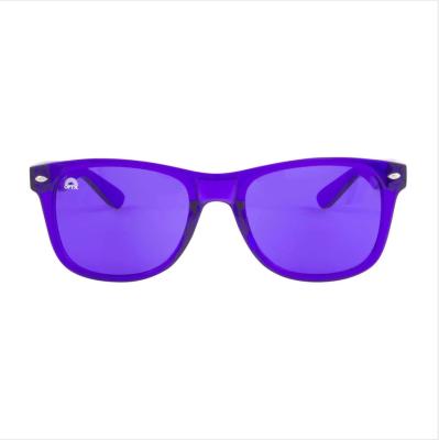 China Against UVA UVB PC Frame Purple Color Therapy Eyewear For Relax for sale