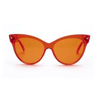 China PC Cat Eye Frame UV400 Protection Orange Chromotherapy Glasses for sale