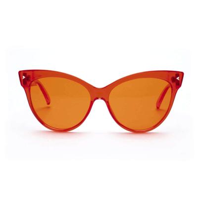 China PC Cat Eye Frame UV400 Protection Orange Chromotherapy Glasses for sale
