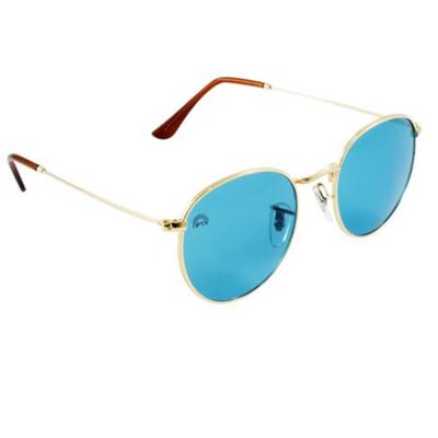 China Gold Frame Round Green Color Therapy Glasses 125mm Arm for sale