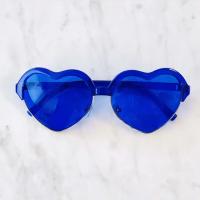 China Heart Frame UV400 Protection Blue Lens Colour Therapy Sunglasses for sale