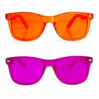 China Hard Plastic Frame Sunglasses Colored Lens Colour Therapy Glasses for sale
