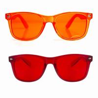 China Hard Plastic Frame Sunglasses Colored Lens Colour Therapy Glasses for sale