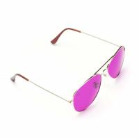 China Aviator Magenta Vintage Retro Gold Metal Frame Eyeglasses With Tint for sale