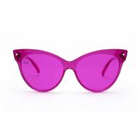 China Color Therapy Cat Eyes Plastic Frame Magenta Lens Sunglasses for sale