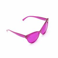 China Color Therapy Cat Eyes Plastic Frame Magenta Lens Sunglasses for sale