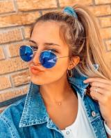 China Therapy Round Blue Lens Sunglasses Against UVA UVB Rays for sale