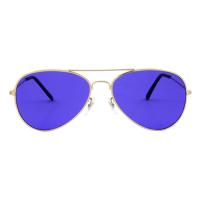 China Color Therapy Glasses Aviator Style Violet Indigo Colored Lenses for sale