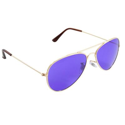 China Color Therapy Glasses Aviator Style Violet Indigo Colored Lenses for sale