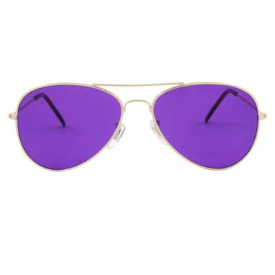 China Classic Mental Frame Polarized Lens Aviator Sunglasses Light Colored Therapy Glasses for sale