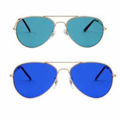 China Color Therapy Glasses Chakra Glasses Chromotherapy Glasses Light Therapy Sun Glasses Aviator Style for sale