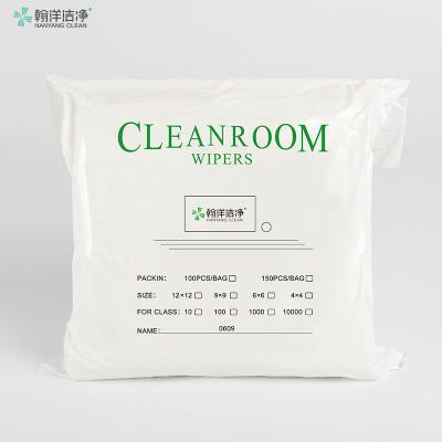 China 100% Microfiber Cleanroom Wipes 9x9 Inch Class 1000 Sterilized Vacuum Packed for sale