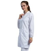 China ESD Anti Static Clean Room Lab Coat 100% Polyester White with Pen Holder 108 GSM for sale