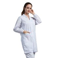 China ESD Anti Static Clean Room Lab Coat 100% Polyester White with Pen Holder 108 GSM for sale