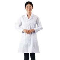 China Customizable Logo Long Sleeve Smock Doctor Pharmacy Uniform White for sale