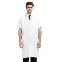 China ESD Anti Static Clean Room Lab Coat Unisex White Polyester 100% Long Sleeve for sale
