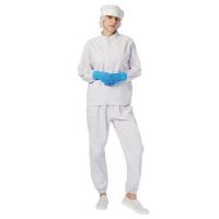 China Anti Static ESD Food Processing Uniform 98% Polyester 2% Conduct Fiber S-5XL for sale