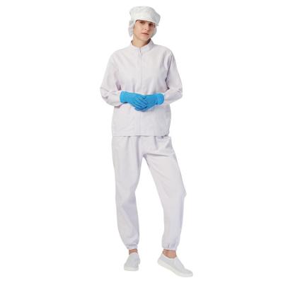 China Anti Static ESD Food Processing Uniform 98% Polyester 2% Conduct Fiber S-5XL for sale