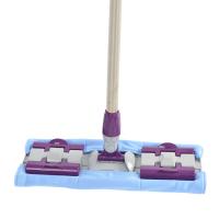 China PP Long Flat Microfiber Clean Room Mop 110cm Handle 11.5x33.5cm Head Dust Free for sale