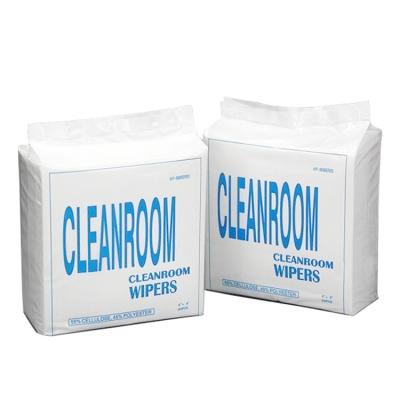 China 100 Microfiber Cleanroom Wiper 9x9 Inch Class 1000 Lint Free Laser Sealed for sale