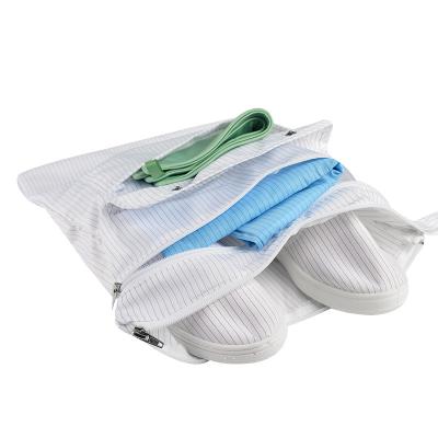 China Anti Static Cleanroom Moisture Barrier Bag 100% Polyester Conductive Fiber Custom Size for sale