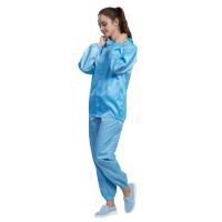China Industrial Washable Cleanroom Suit CE Certified ESD Protective Clothing 108 GSM for Pharma Manufacturing Safety for sale