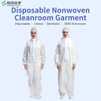 China Radiation Sterilized SMS Nonwoven Cleanroom Suit GB 12014-2019 M-4XL 0.28KG for sale