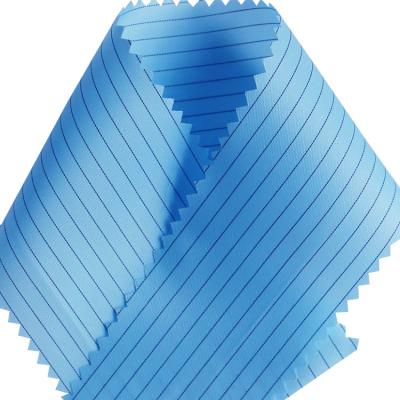 China 100D Polyester Carbon Fiber ESD Fabric 105gsm 10e6-10e9 Ohm Antistatic Cleanroom Fabric for sale