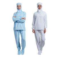 China Cleanroom ESD Hooded Underwear 100% Polyester Pongee 10e6-10e9 Ohm S to 4XL for sale