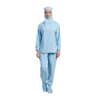 China Cleanroom ESD Hooded Underwear 100% Polyester Pongee 10e6-10e9 Ohm S to 4XL for sale