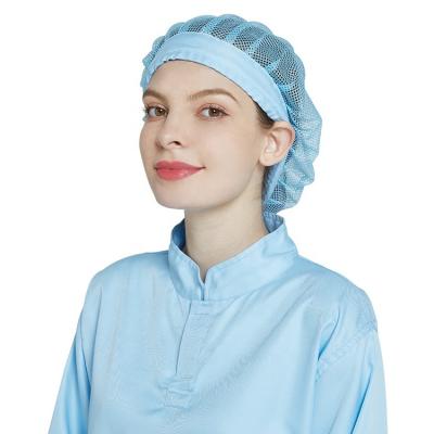 China Polyester Cotton Mesh Hat for Food Factory Safety Adjustable Rope One Size Fits All for sale
