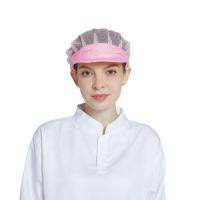 China KL-3011 Breathable Food Processing Hat Polyester Cotton Mesh Dustproof One Size Fits All Blue White for sale