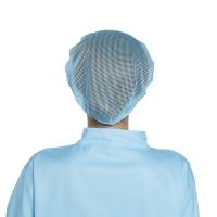 China KL-3011 Breathable Food Processing Hat Polyester Cotton Mesh Dustproof One Size Fits All Blue White for sale