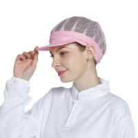 China KL-3011 Breathable Food Processing Hat Polyester Cotton Mesh Dustproof One Size Fits All Blue White for sale