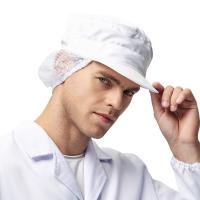 China White Dustproof Hat with Polyester Cotton Mesh for Food Factory Safety Hood for sale