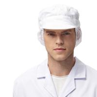 China White Dustproof Hat with Polyester Cotton Mesh for Food Factory Safety Hood for sale