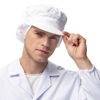 China White Dustproof Hat with Polyester Cotton Mesh for Food Factory Safety Hood for sale